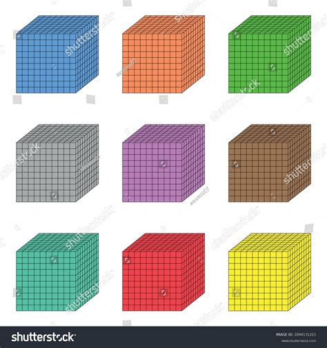 Dienes Cube Blocks Base Ten Counting Stock Vector Royalty Free 2094131221