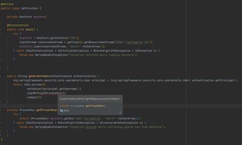 Cannot Resolve Method Signwithcurityprivatekey When I Try