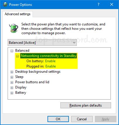 Prevent Windows From Disconnecting Network During Sleep Password Recovery