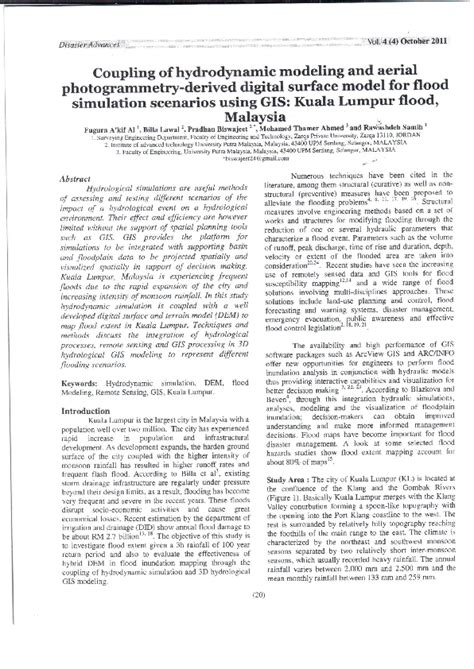 Pdf Coupling Of Hydrodynamic Modeling And Aerial Photogrammetry