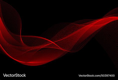 Abstract Red Wave Curve Line Light Dynamic Vector Image