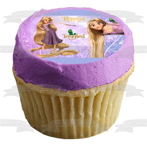 Tangled Rapunzel Flowers And Pascal Edible Cake Topper Image Abpid0174 Edible Cake Toppers