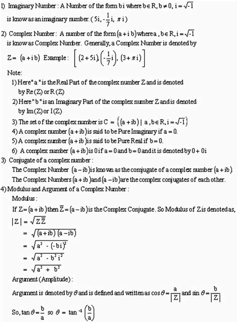 List Of Formulas 05 Grades 10 To 12 Complex Number Part 1 Complex