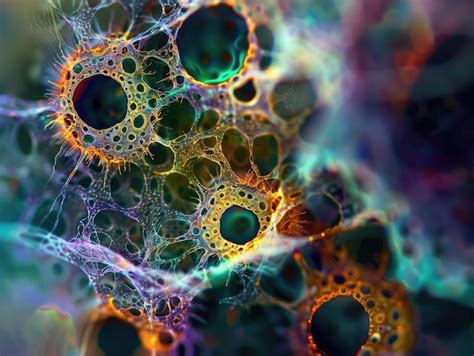 Premium Photo A Microscopic World Showing An Intricate Network Of Cells Or Bubbles