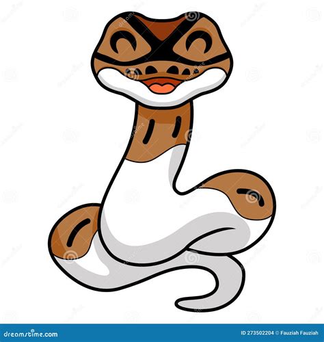 Cute Pied Reticulated Python Cartoon Vector Illustration