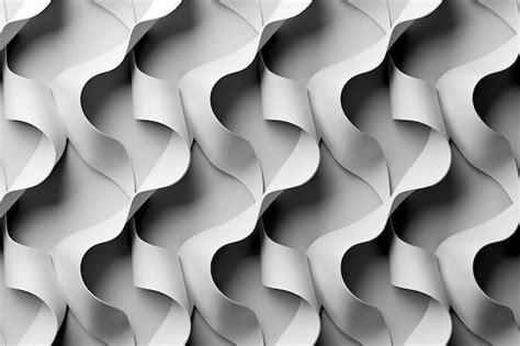 Abstract White Curved Pattern Premium Ai Generated Image