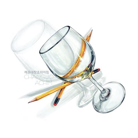 해운대창조의아침 해운대창아기초디자인개체묘사유리컵유리질감와인잔연필연필기초디자인창조의아침 Prismacolor Art Watercolor Lessons