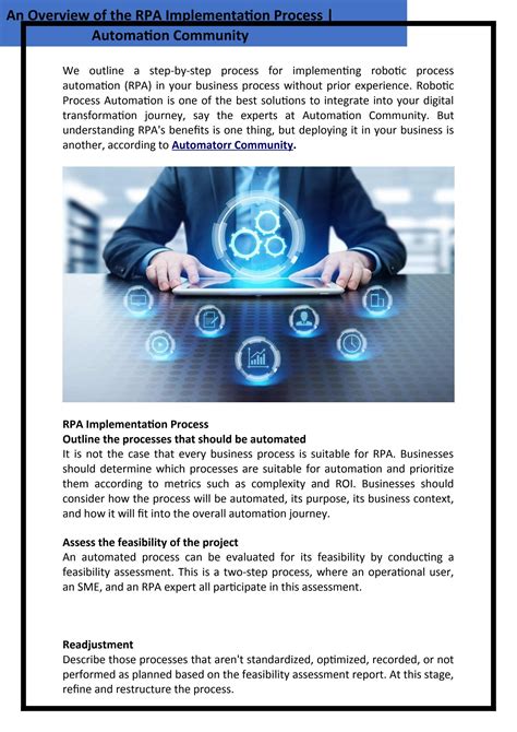 An Overview Of The Rpa Implementation Process Automation Community By
