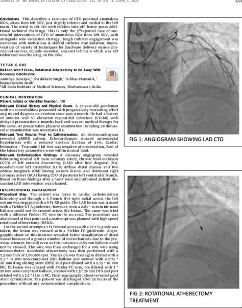 Tctap C 083 Balloon Wont Cross Rotational Atherectomy To Do Away With