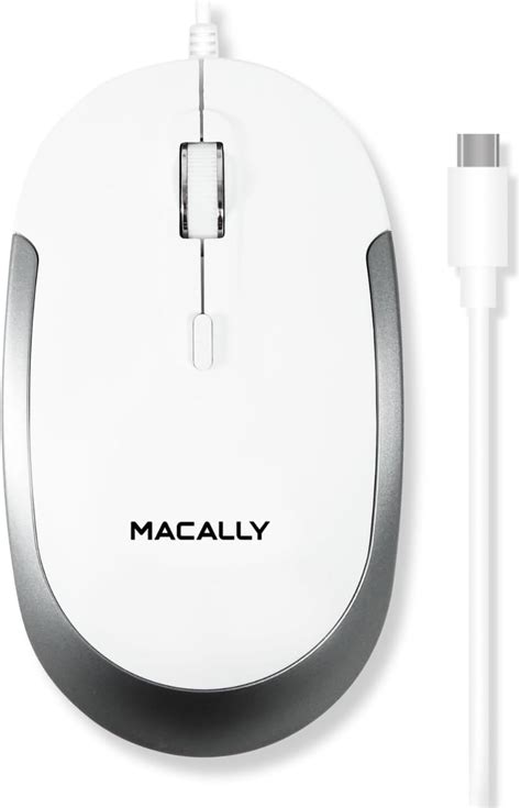 Amazon Com Macally Wired USB C Mouse For Mac Windows 3 Button Scroll Wheel USB Type C
