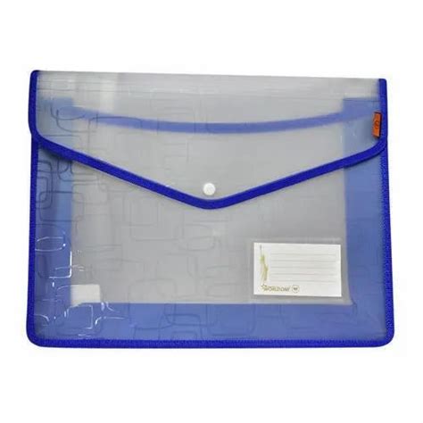 Blue Transparent Plastic A Button File Folder For Babe At Rs Piece In Gandhinagar