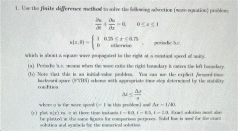 Use The Finite Difference Method To Solve The Chegg