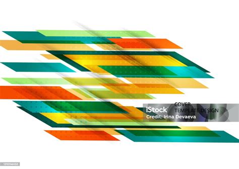 Abstract Colored Tilted Rectangles On A White Background Universal