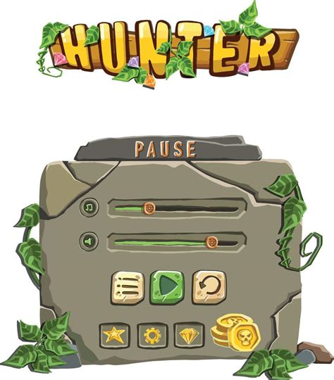 Pause Stone Game Menu Illustration Vector Illustration Vector Art At Vecteezy