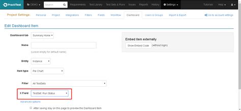 a new dashboard graphs option data and reporting practitest