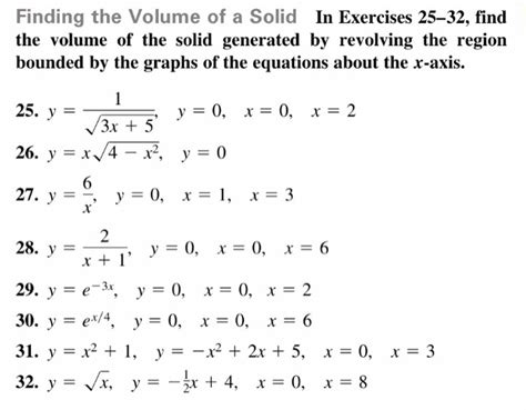 solved finding the volume of a solid in exercises 9 12