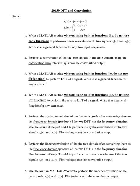 ex 3 dft and convolution pdf discrete fourier transform convolution