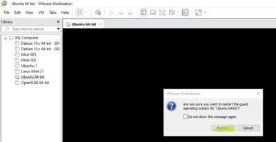 How To Restart VM Or Guest OS In VMware Workstation Linux Genie