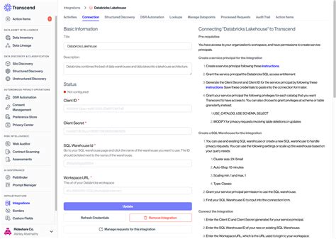Databricks Integration Connection Guide Transcend Help Center