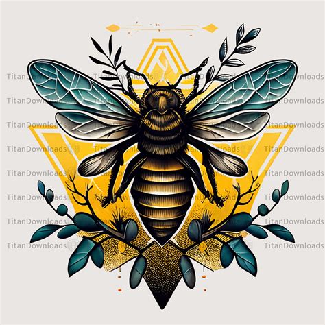 Bee Modern Png Instant Digital Download Tshirt Design Print Graphic