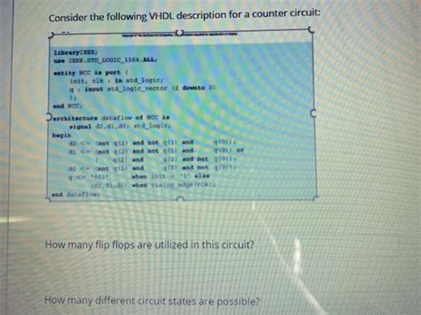 Solved Consider The Following Vhdl Description For A Counter