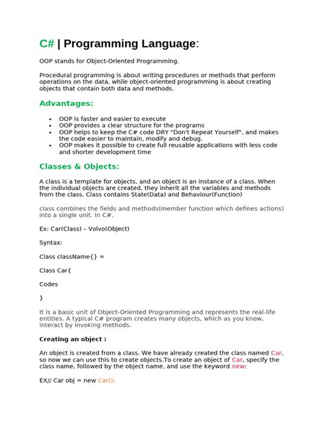 Object Oriented Programming Pdf Programming Constructor Object