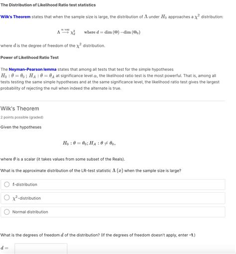 [solved] likelihood ratio test the likelihood ratio test can be applied