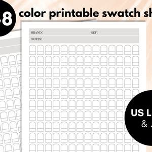 Printable Color Swatch Chart 168 Colors Blank Color Swatch Sheet