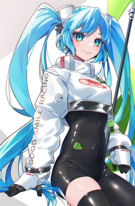 Hatsune Miku Racing Miku And Racing Miku Vocaloid And 1 More Drawn By Soramame Pikuto Danbooru