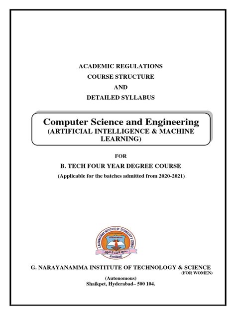 Aiml I To Iv Year Syllabus Pdf Academic Term Thesis