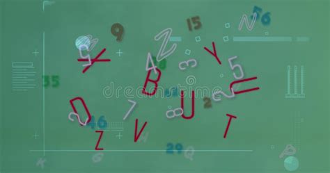 Showing Floating Alphanumeric Characters Drifting On Dashboard Screen With Grid Lines And Axes