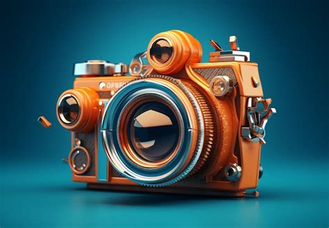 3d rendering of camera with photo film ai generated image