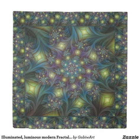 modern fractal art pattern duvet cover
