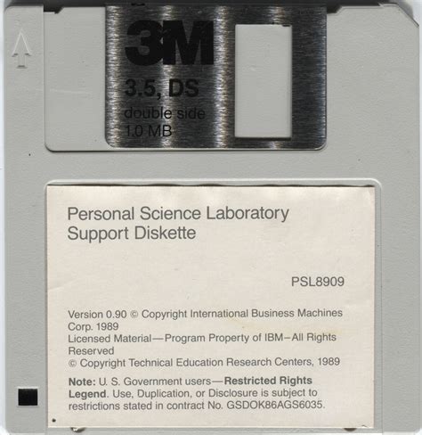 IBM Personal Science Laboratory Disk Images And Manuals 1989 International Business Machines