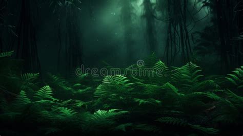 Emerald Forest Composition Of Plants And Trees Stock Illustration Illustration Of Plants