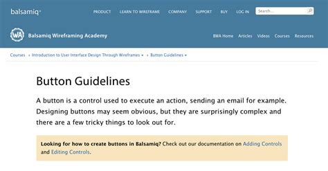 Button Guidelines Wireframing Academy Balsamiq