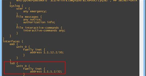 Juniper Configuring The Loopback Interface
