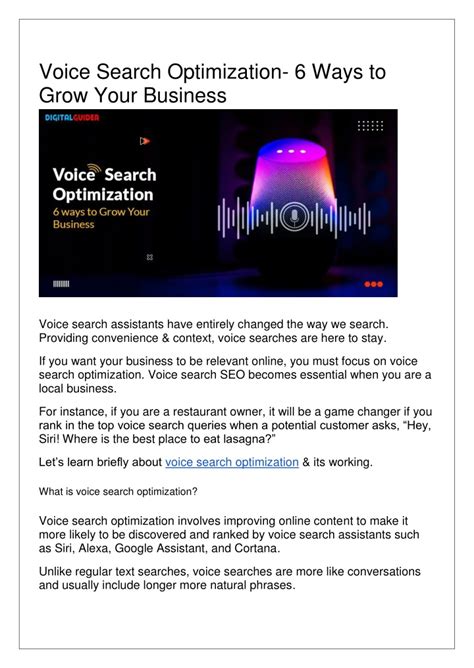 PPT - Voice Search Optimization: 6 Strategies to Boost Your Business PowerPoint Presentation ...