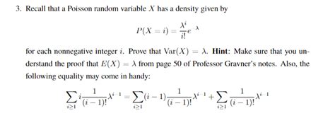 Solved Recall That A Poisson Random Variable X Has A Chegg