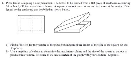 solved i need to find a function for the volume of the box