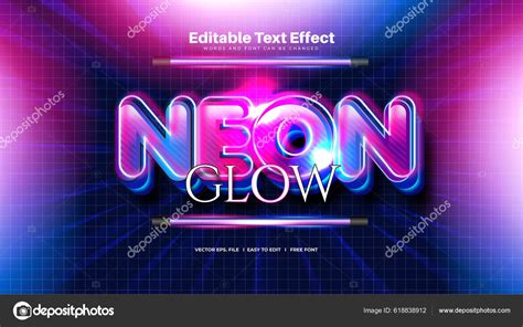 Neon Glow Text Effect Stock Vector Image By ©yugra 618838912