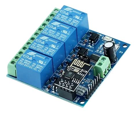 módulo relé 4 canais 12v esp8266 wifi iot frete grátis