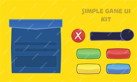 Premium Vector Simple Game Ui Kit Buttons And Popup