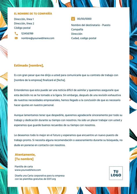 Hoja De Trabajo Sobre Las Partes De Una Carta Comercial