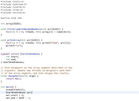 Solved Task Overview Parallel MergeSort Change To The Chegg