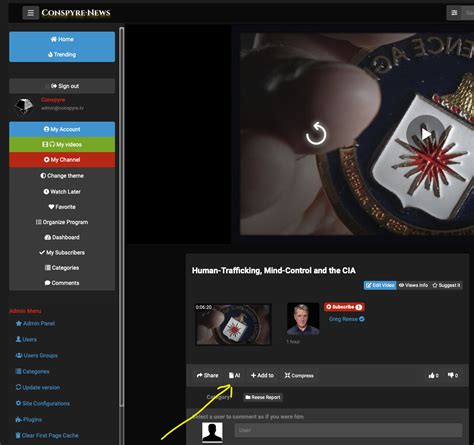 how do action menus send the video information to the specified url