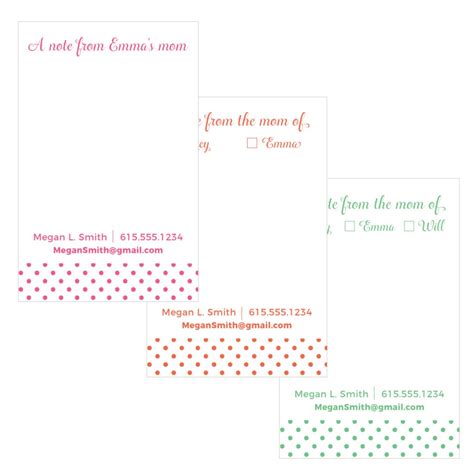 Dot Contact Info Notepad Etsy