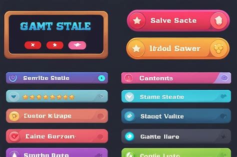 soft style game ui vector set select level and level start popup button