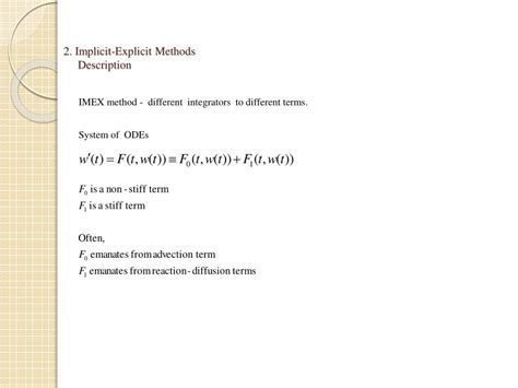 Ppt Imex Methods For Advection Diffusion Reaction Equations