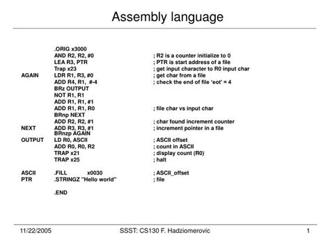 Ppt Assembly Language Powerpoint Presentation Free Download Id6929464